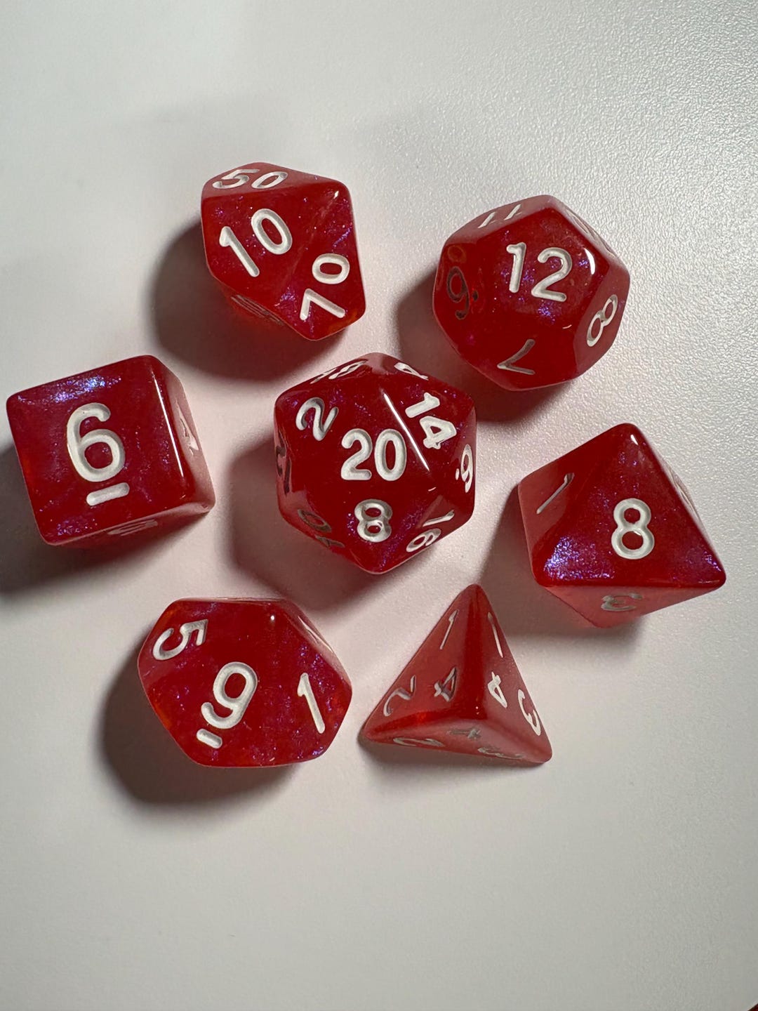 Electric Red 7 Piece Dnd Dice Set - Etsy