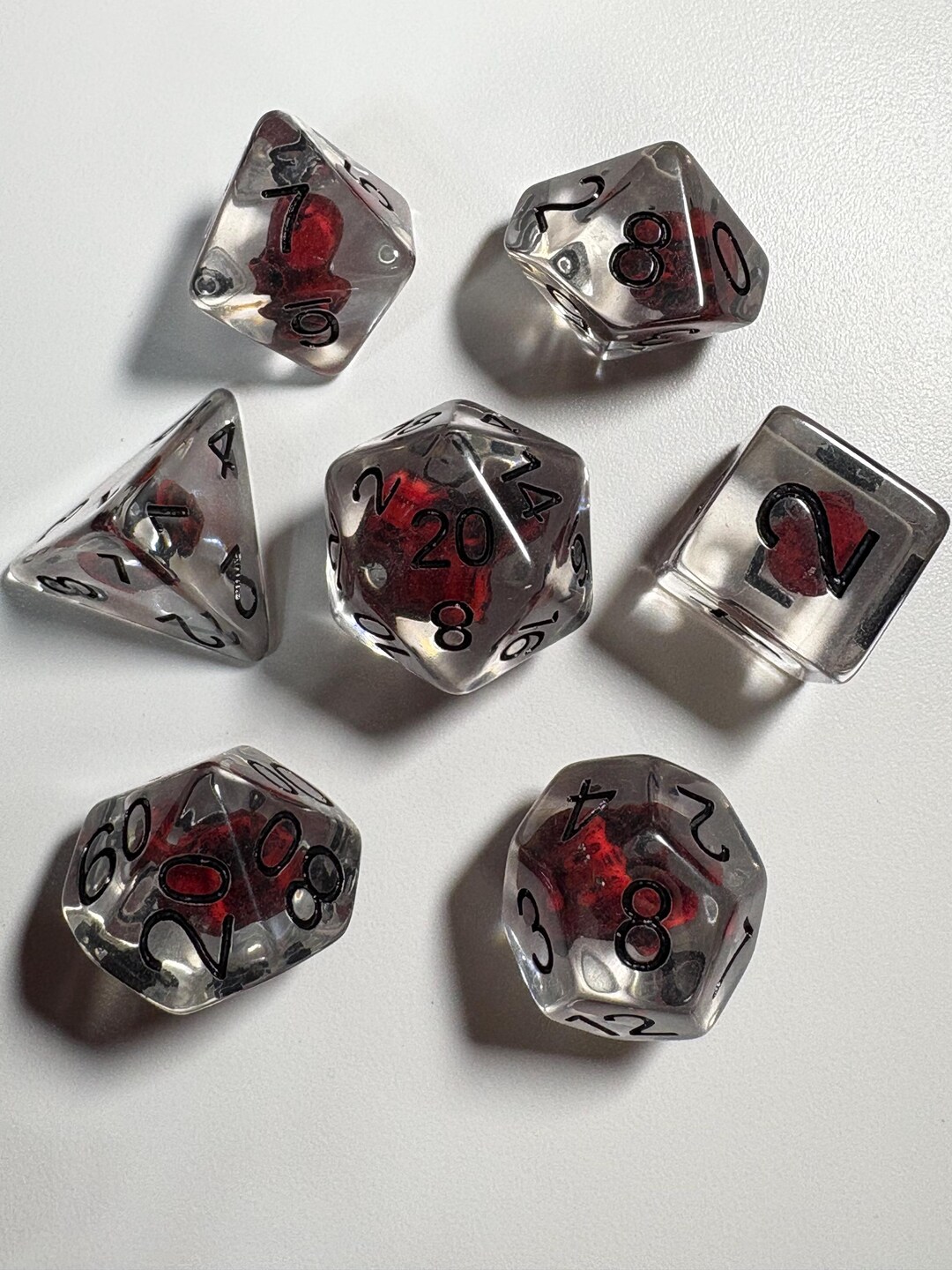 Bleeding Skull 7 Piece Dnd Dice Set - Etsy