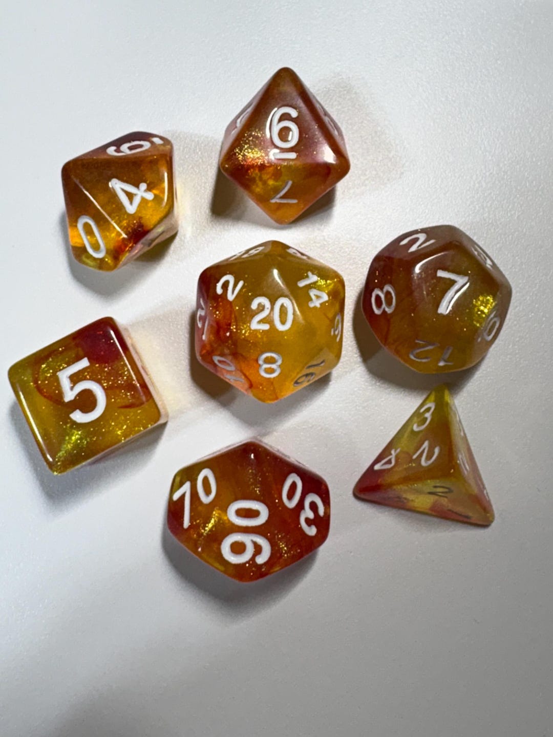 Fireball Blast | 7 Piece Dnd Dice Set - Etsy