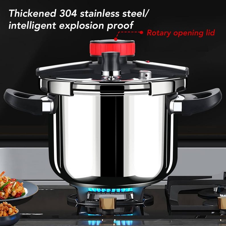 304 Stainless Steel Pressure Cooker With Safety Valves and Rotary ...