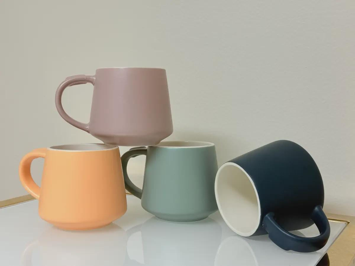 Set of 4 Ceramic Mug Set - Matte Pastel Mugs - Etsy