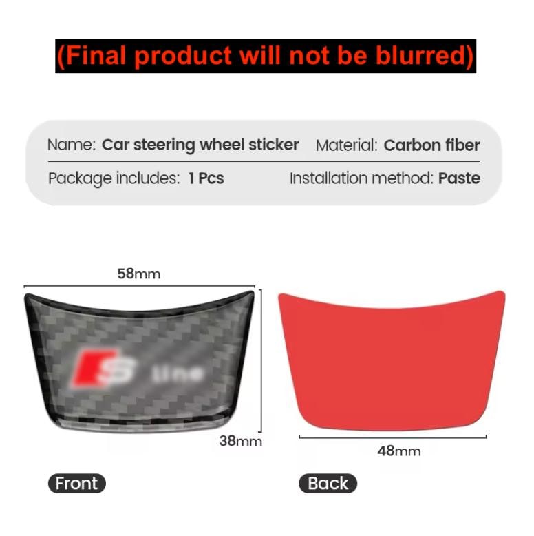 Audi Carbon Fiber S Line RS Steering Wheel Emblem Sticker Decal Audi ...