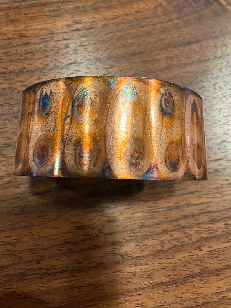 Flame Patina Copper Cuff Bracelet - Etsy