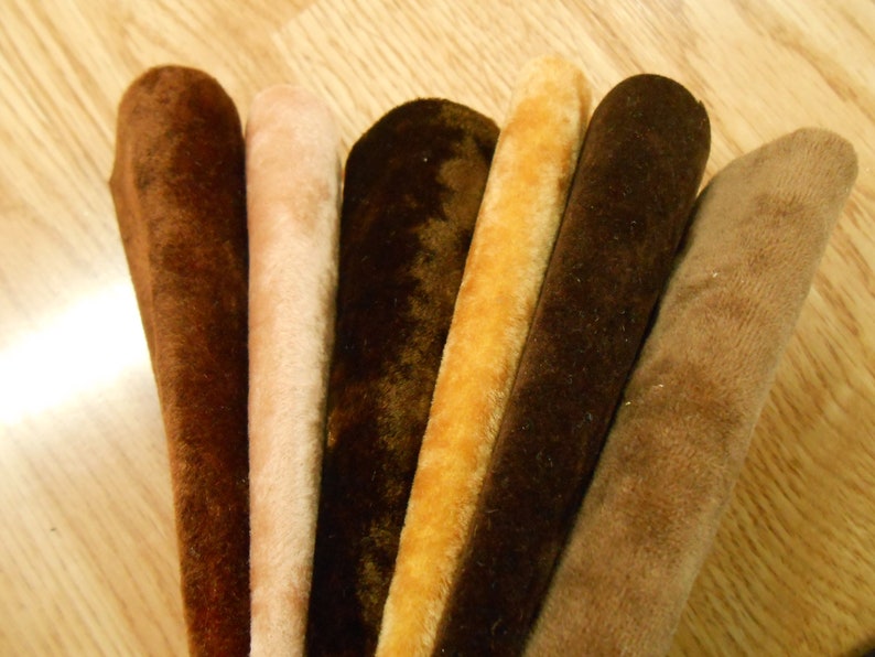 Vintage Thick BROWN LONG PILE Plush Rayon Velvet Craft Fabric for Mini ...