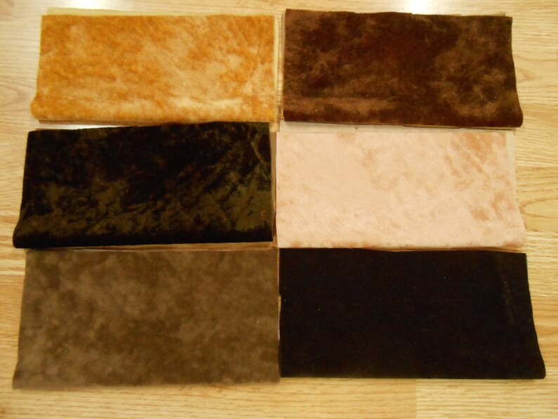 Vintage Thick BROWN LONG PILE Plush Rayon Velvet Craft Fabric for Mini ...