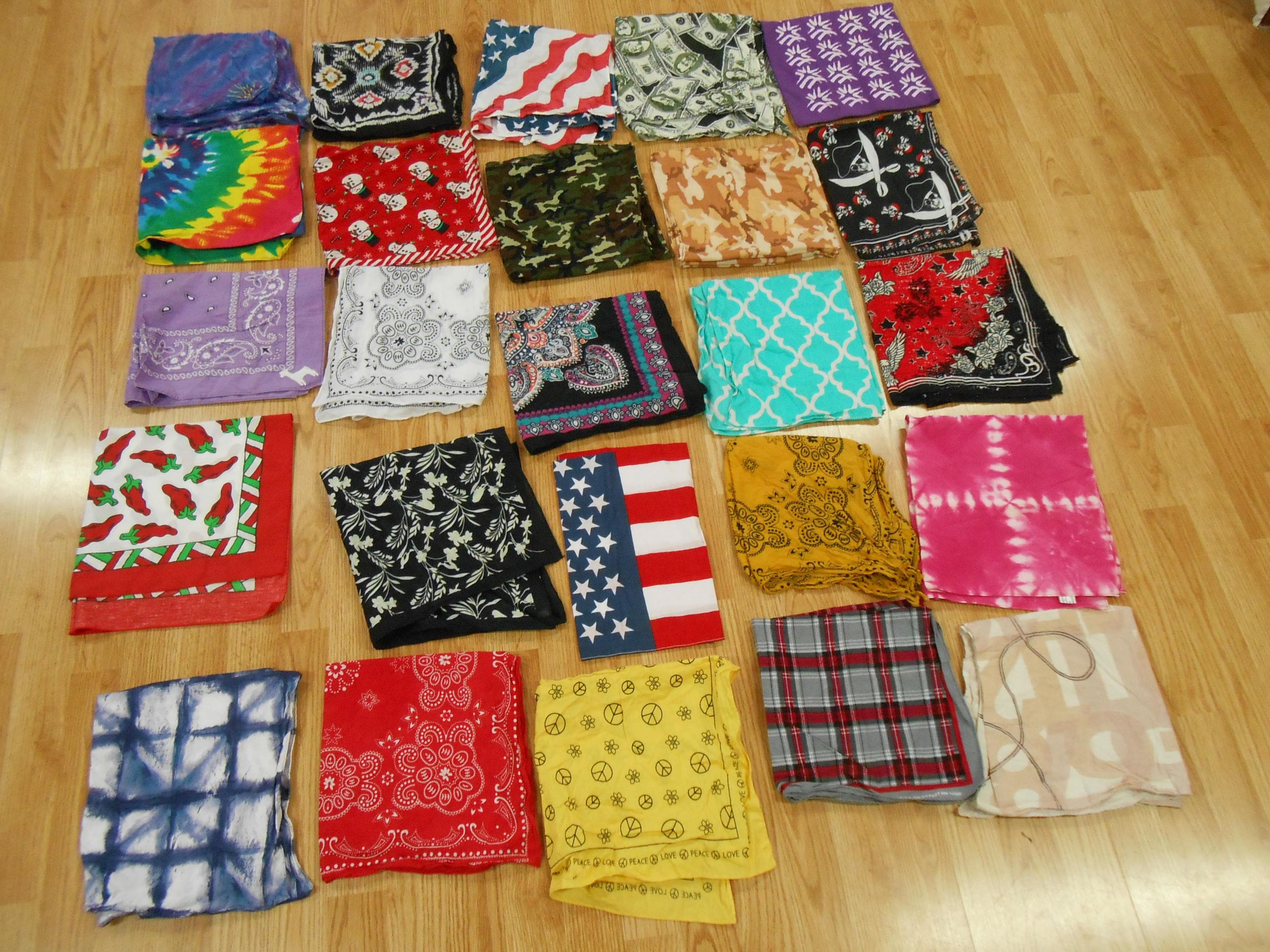 Mixed Lot of 25 Mixed Prints His & Hers Soft Cotton Biker Old School ...