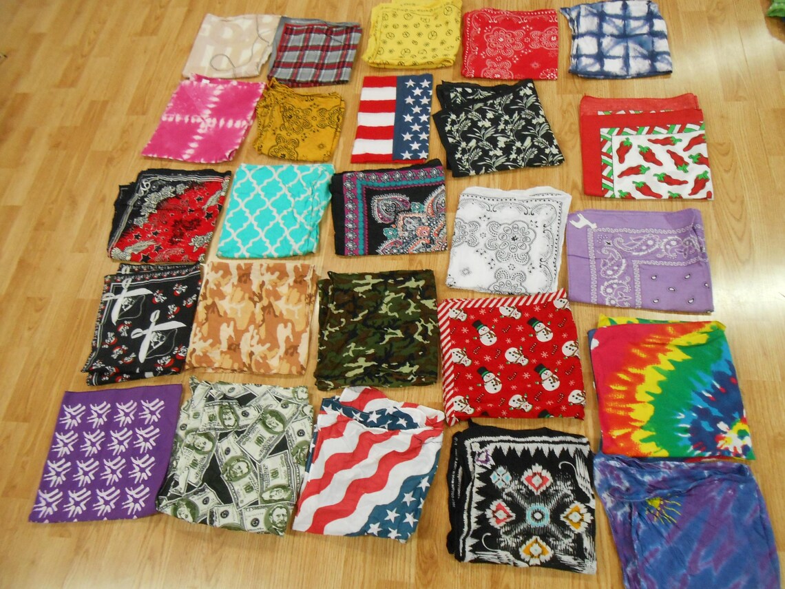 Mixed Lot of 25 Mixed Prints His & Hers Soft Cotton Biker Old School ...