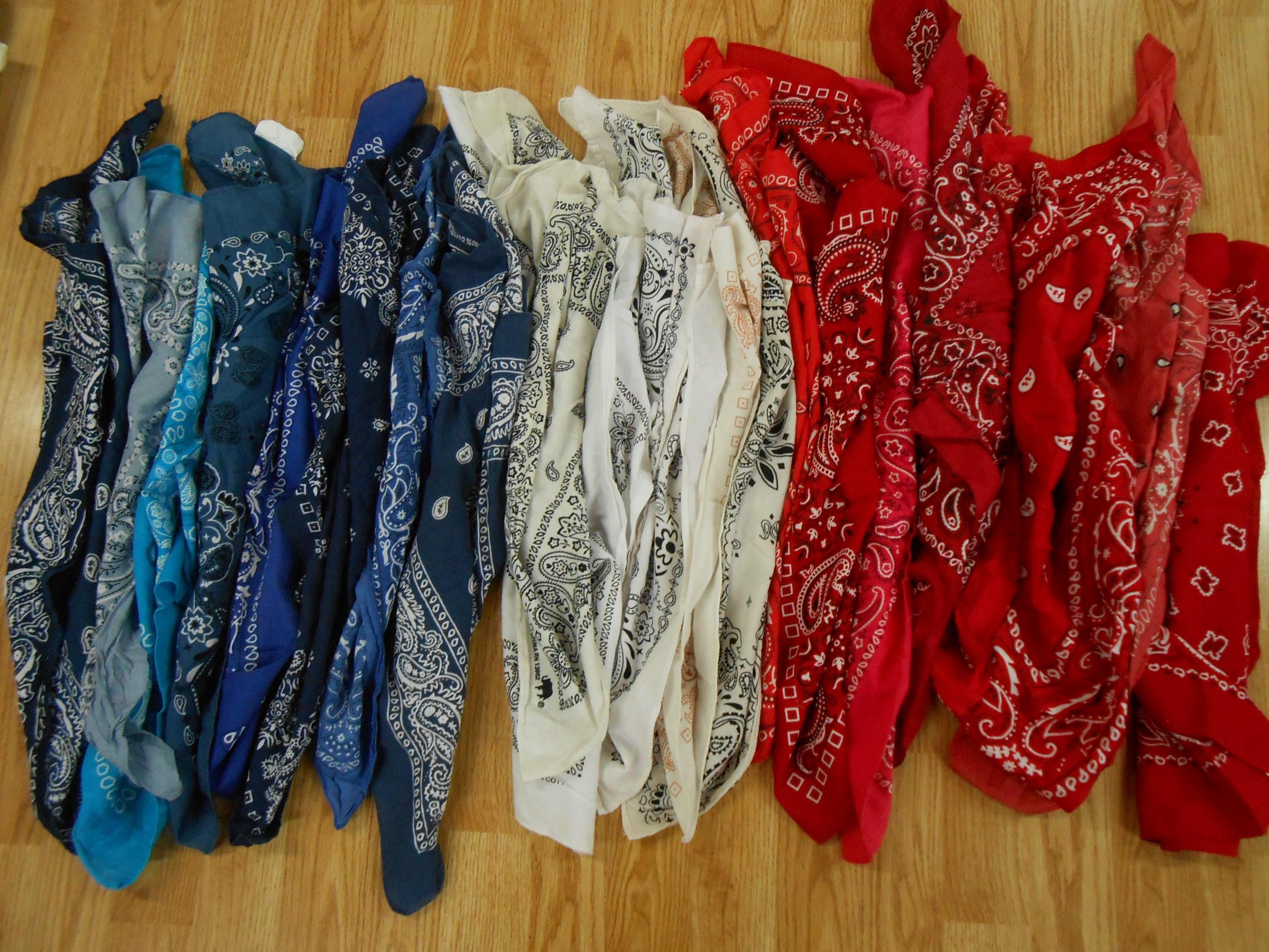 Old School Lot of 10 Mixed Shades of RED WHITE & BLUE Paisleys Soft ...