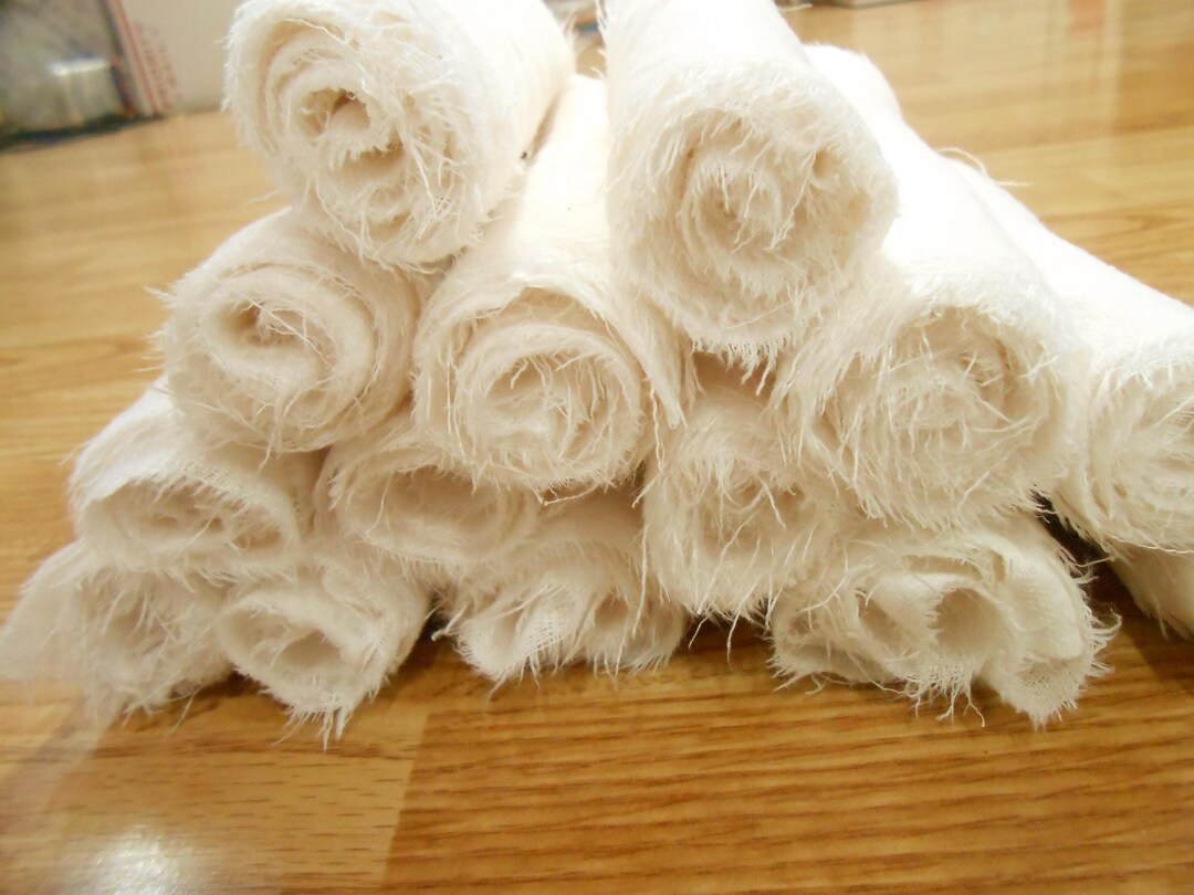 7 Hand Torn Linen Rolls VINTAGE White Irish LINEN Double DAMASK 4x85 ...
