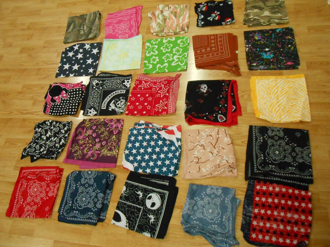Mixed Lot of 25 Mixed Prints His & Hers Soft Cotton Biker Old School ...