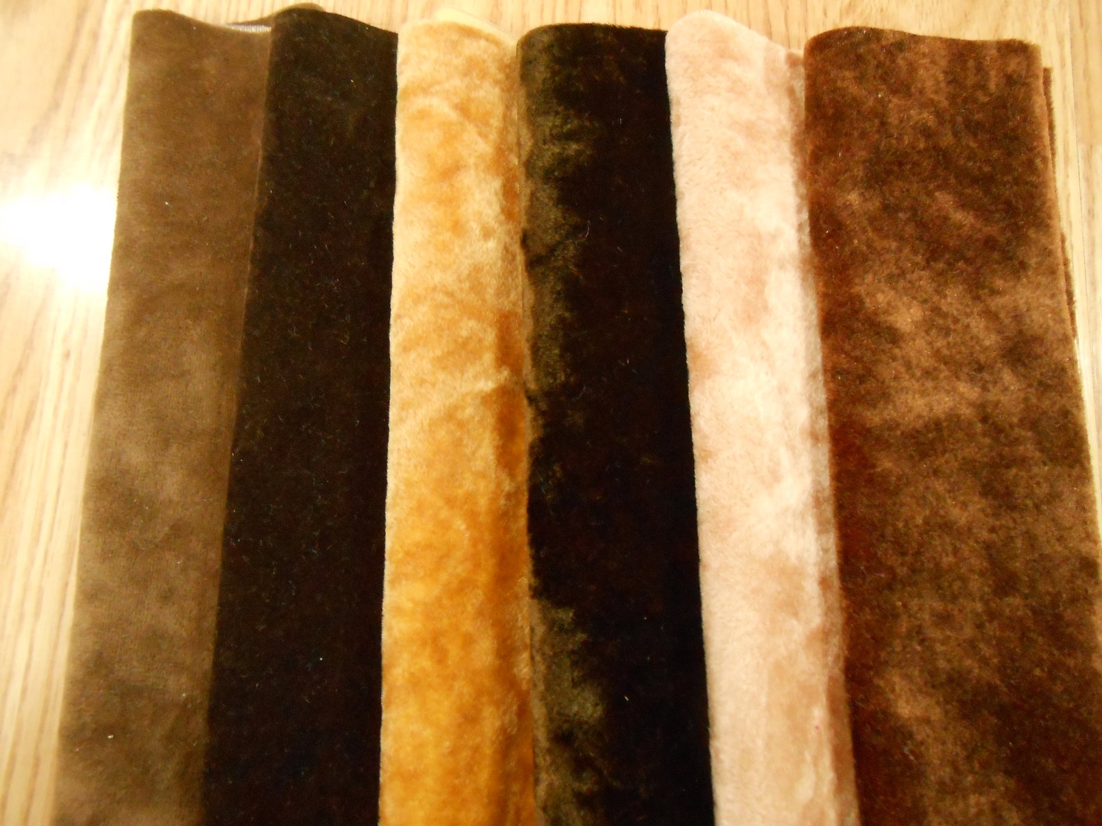 Vintage Thick BROWN LONG PILE Plush Rayon Velvet Craft Fabric for Mini ...