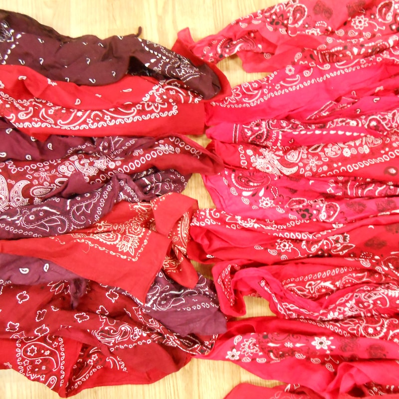 Satin Red Bandana - Etsy