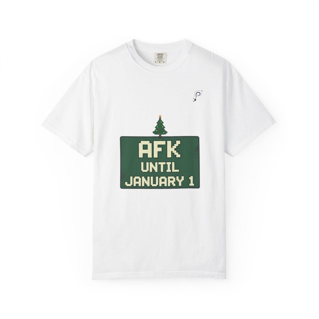 AFK Until January 1 T-shirt | Holiday AFK Tee With Pine Tree - Etsy