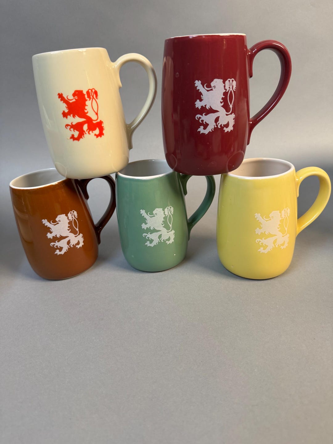 Coors Lion Beer Mugs Set of 5 Different Colors 1950’s Vintage - Etsy
