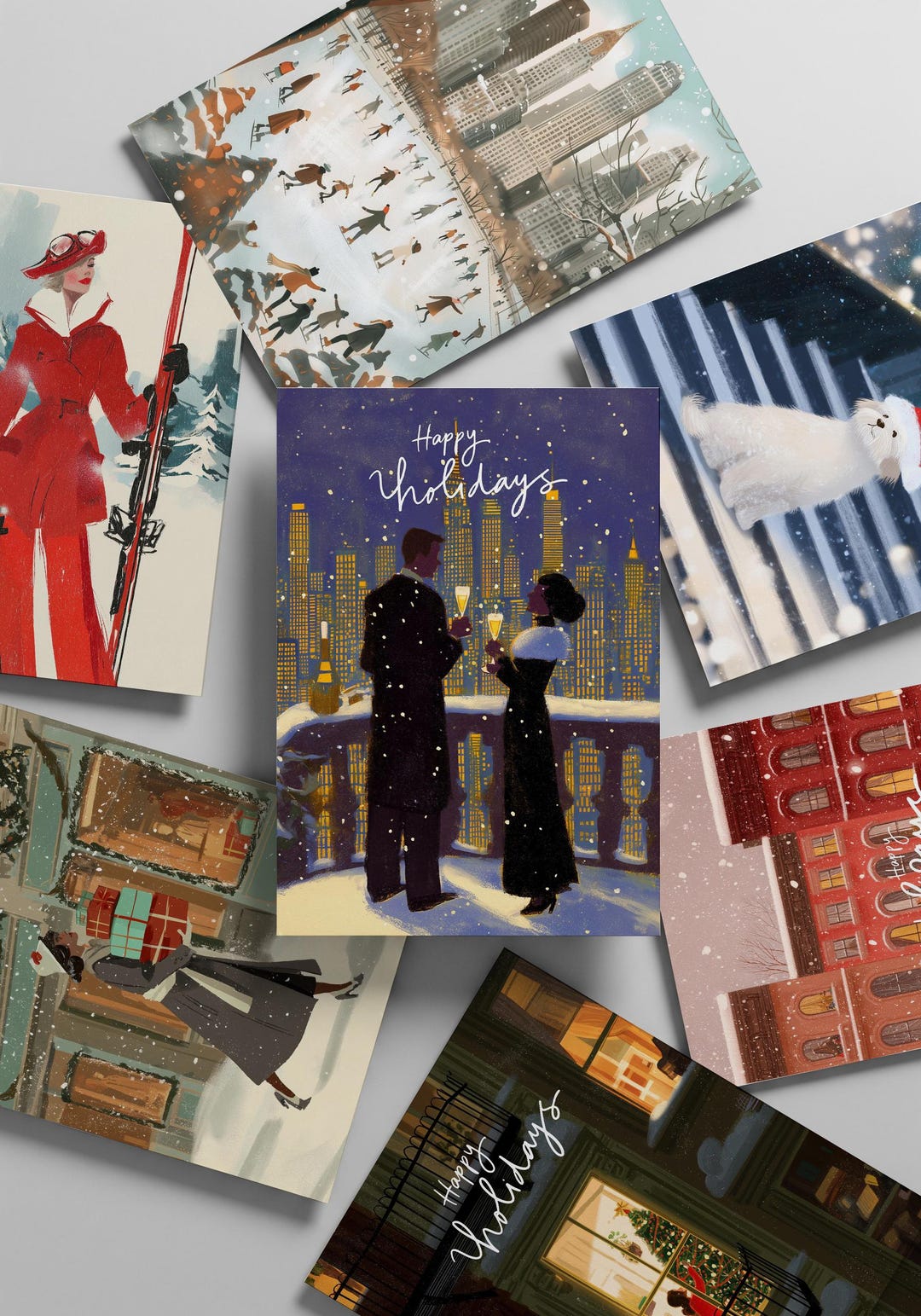 Christmas Cards Bundle | 20 Holiday Postcards | Digital Download ...