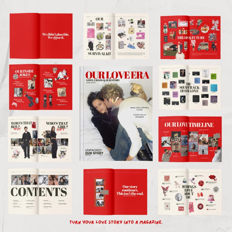 Editable Couple Magazine Template – Love Story Canva Template ...