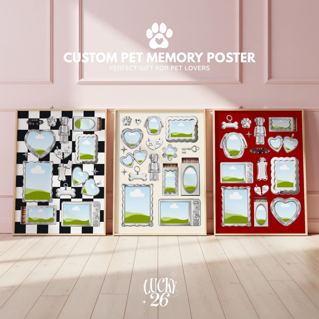 Custom Dog Memory Poster Bundle (3 Designs) | Editable Canva Template ...