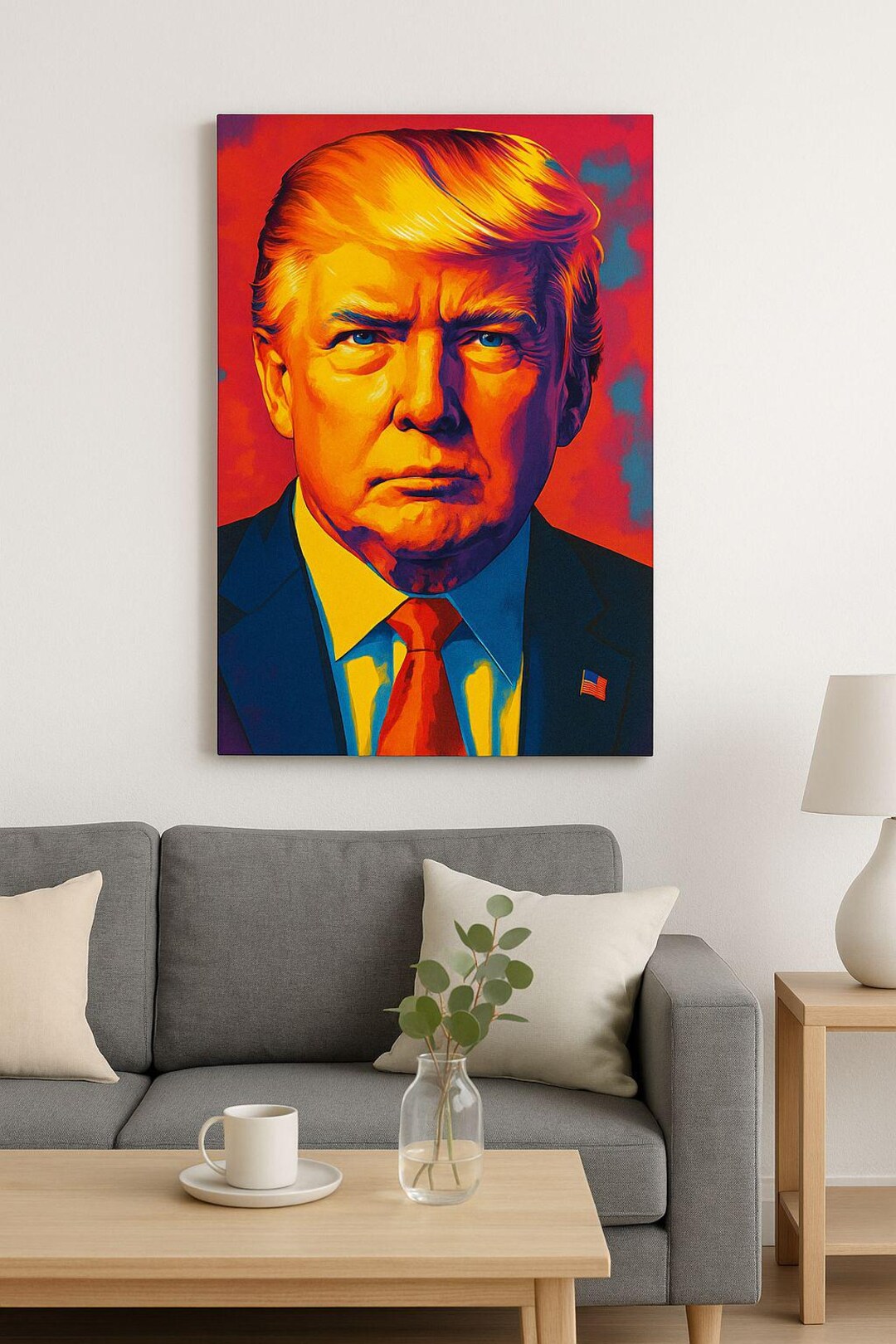 Donald Trump Pop Canvas – Modern Presidential Wall Decor, Colorful wall ...