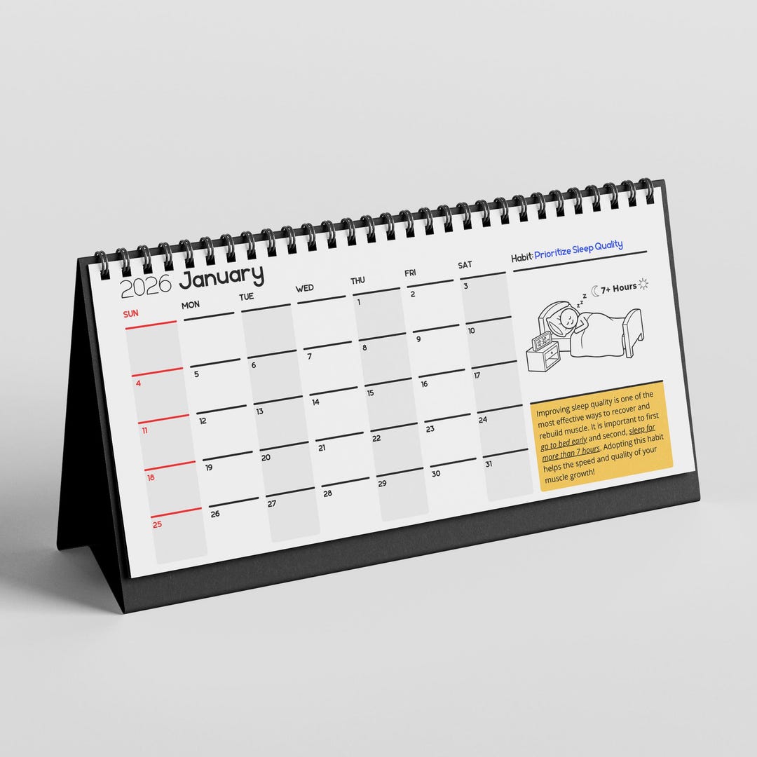 2026 Desktop Calendar: Building Habits | Routine Calendar | Habit ...