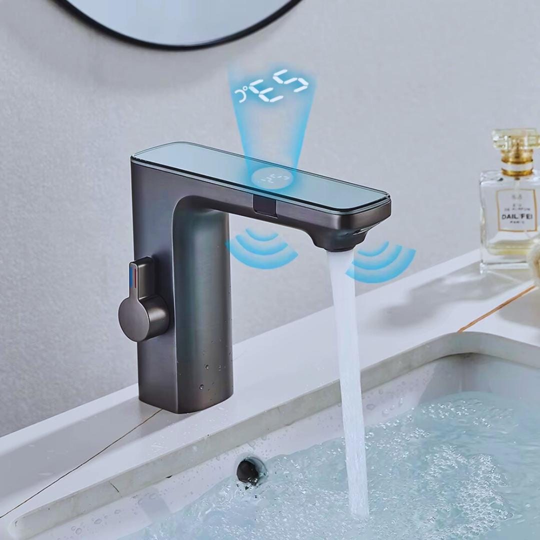 Touchless Bathroom Faucet – Luxury Brass, LED Display, Modern Sensor ...