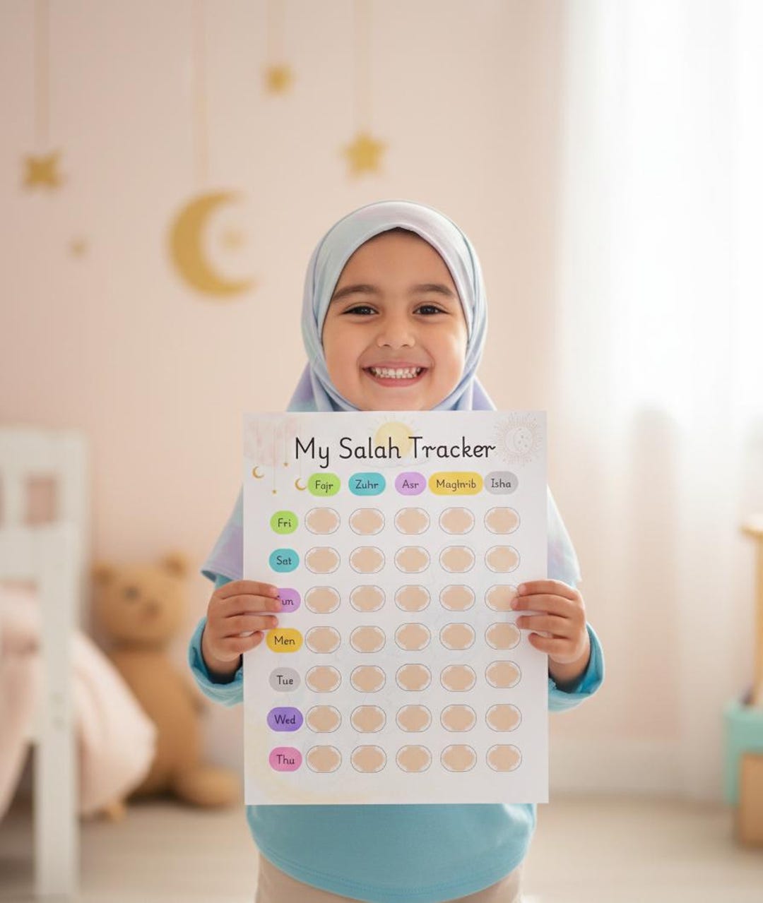 Kids Salah Tracker Printable | Islamic Prayer Chart (digital Download ...