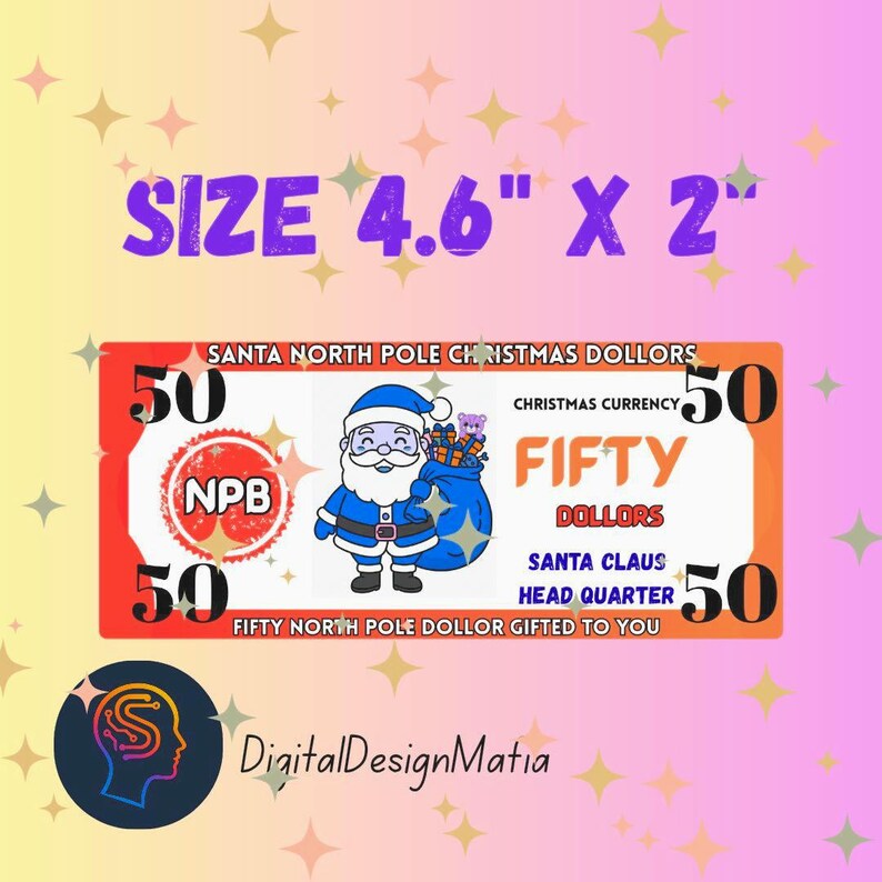 Printable Christmas Play Money | North Pole Dollar Bills for Kids ...