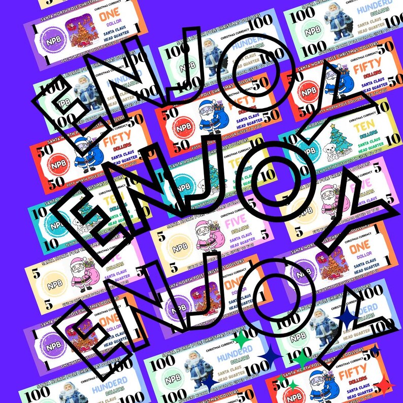 Printable Christmas Play Money | North Pole Dollar Bills for Kids ...