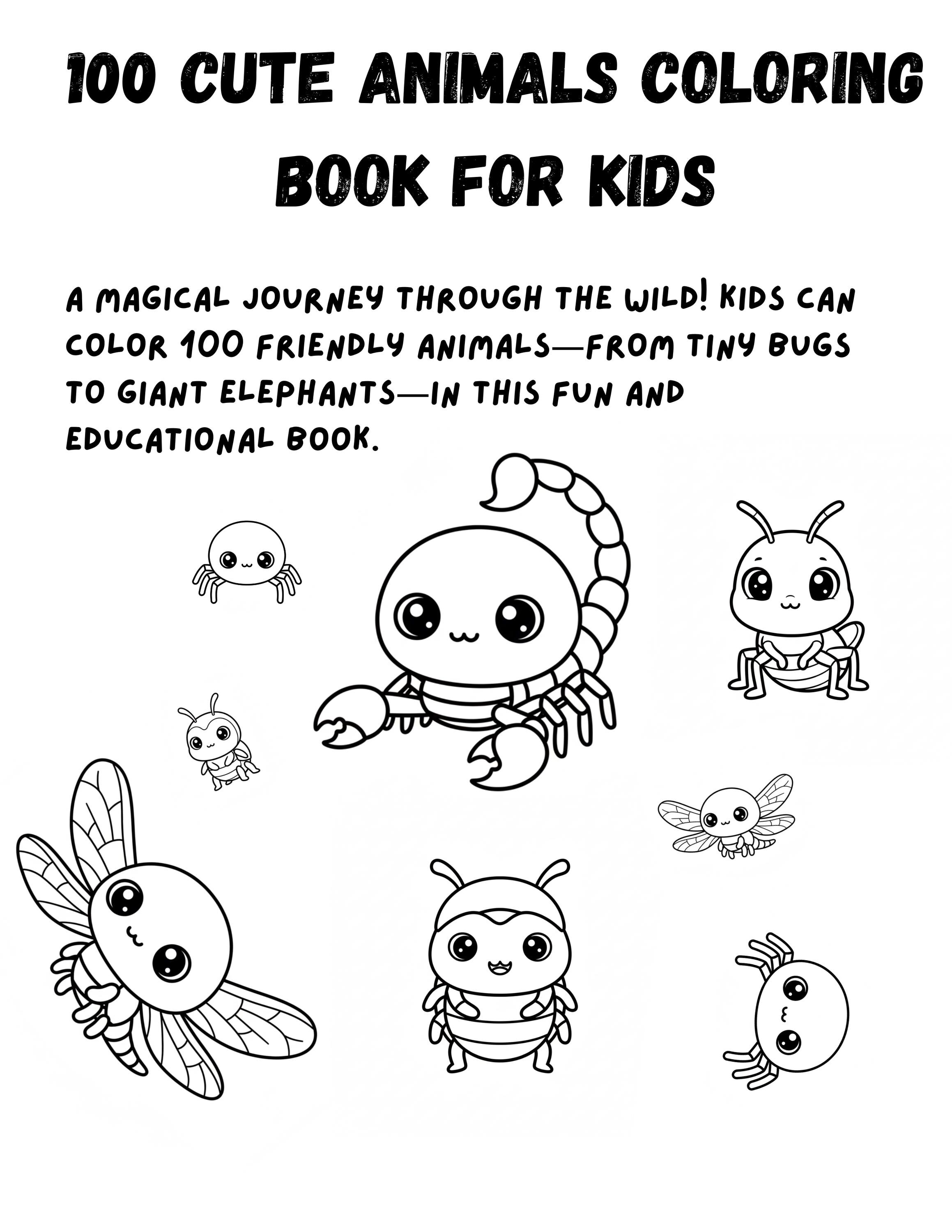 Best 100 Animals Coloring Pages for Kids With Names of Animals to Learn ...