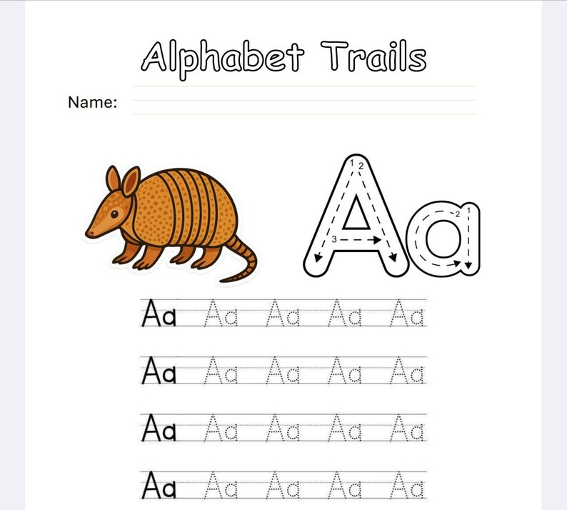 ABC Handwriting Practice | A-Z Alphabet Tracing Book (digital Download ...