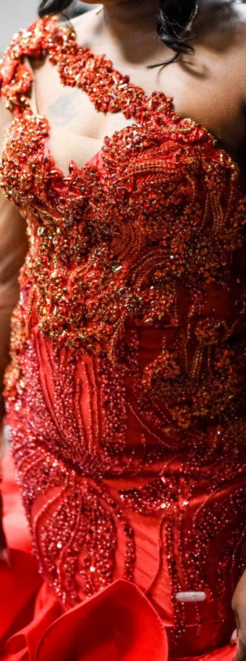 Fancy Red Wedding Dress - Etsy