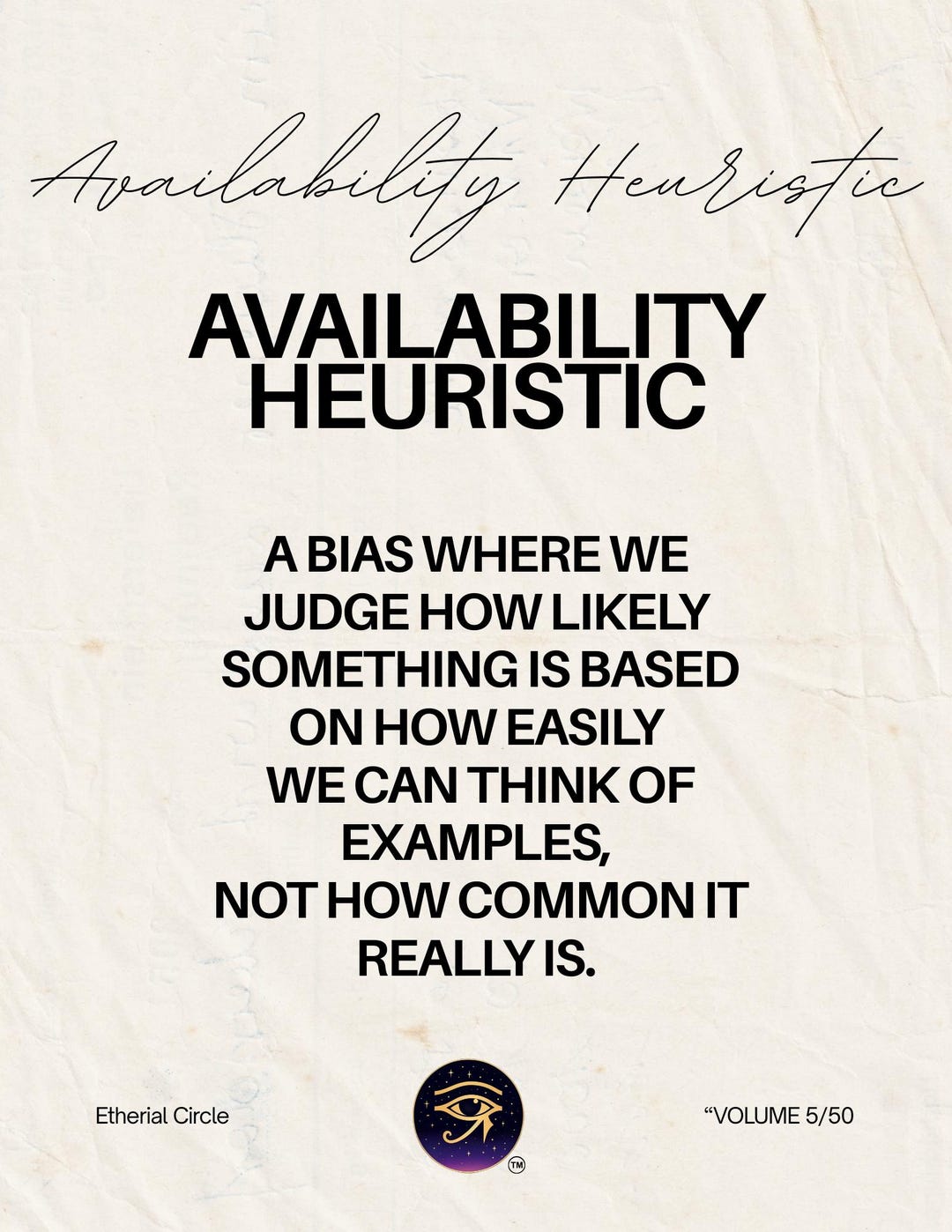 Availability Heuristic – Cognitive Bias Printable PDF (neutral Beige ...