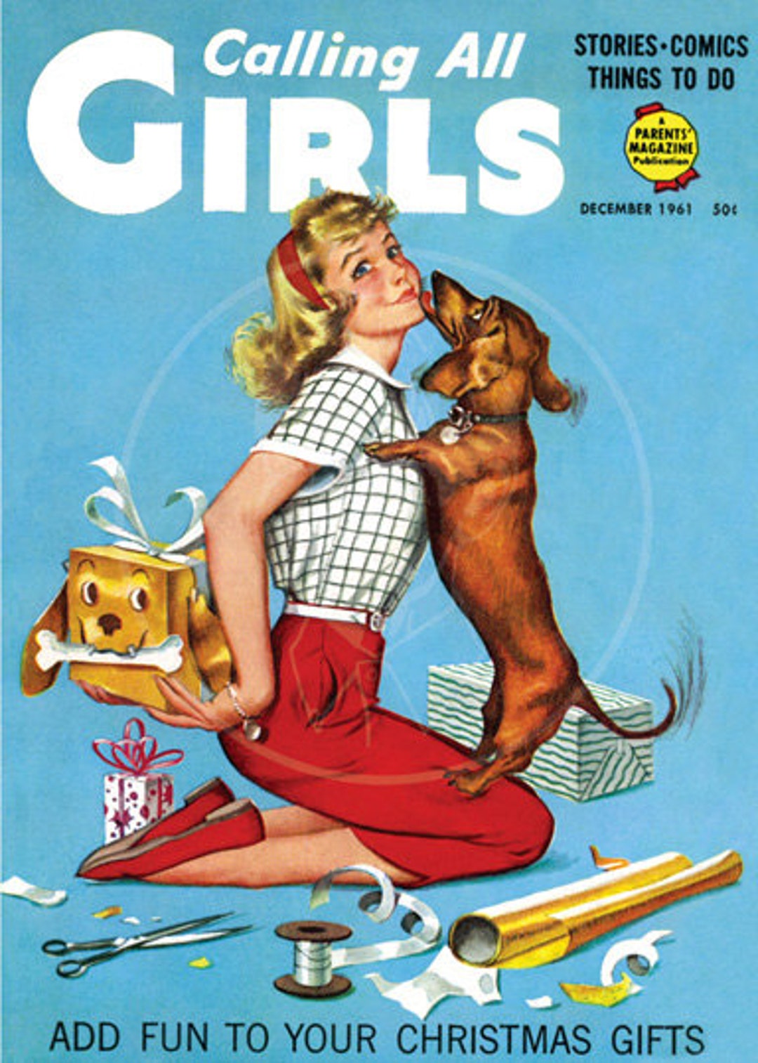 Calling All Girls (dec 1961) - 10x14 Giclée Canvas Print of Vintage ...