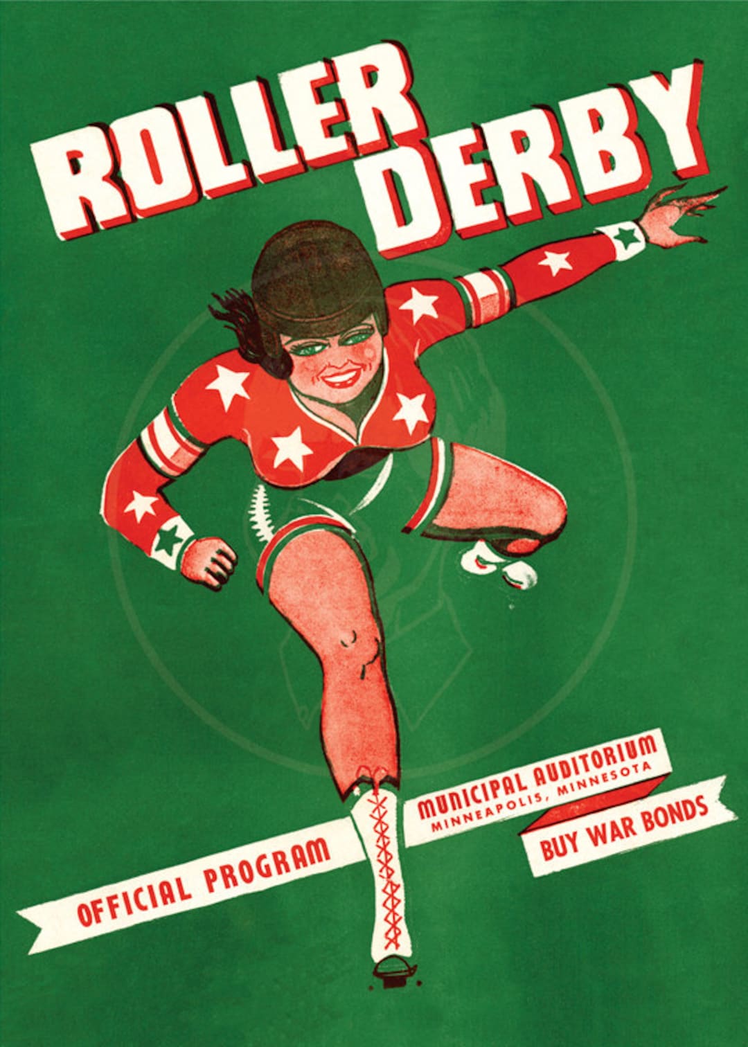 Roller Derby Program jul 43 10x14 Giclée Canvas Print - Etsy
