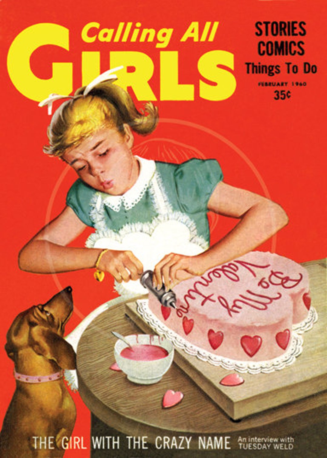 Calling All Girls (feb 1960) - 10x14 Giclée Canvas Print of Vintage ...