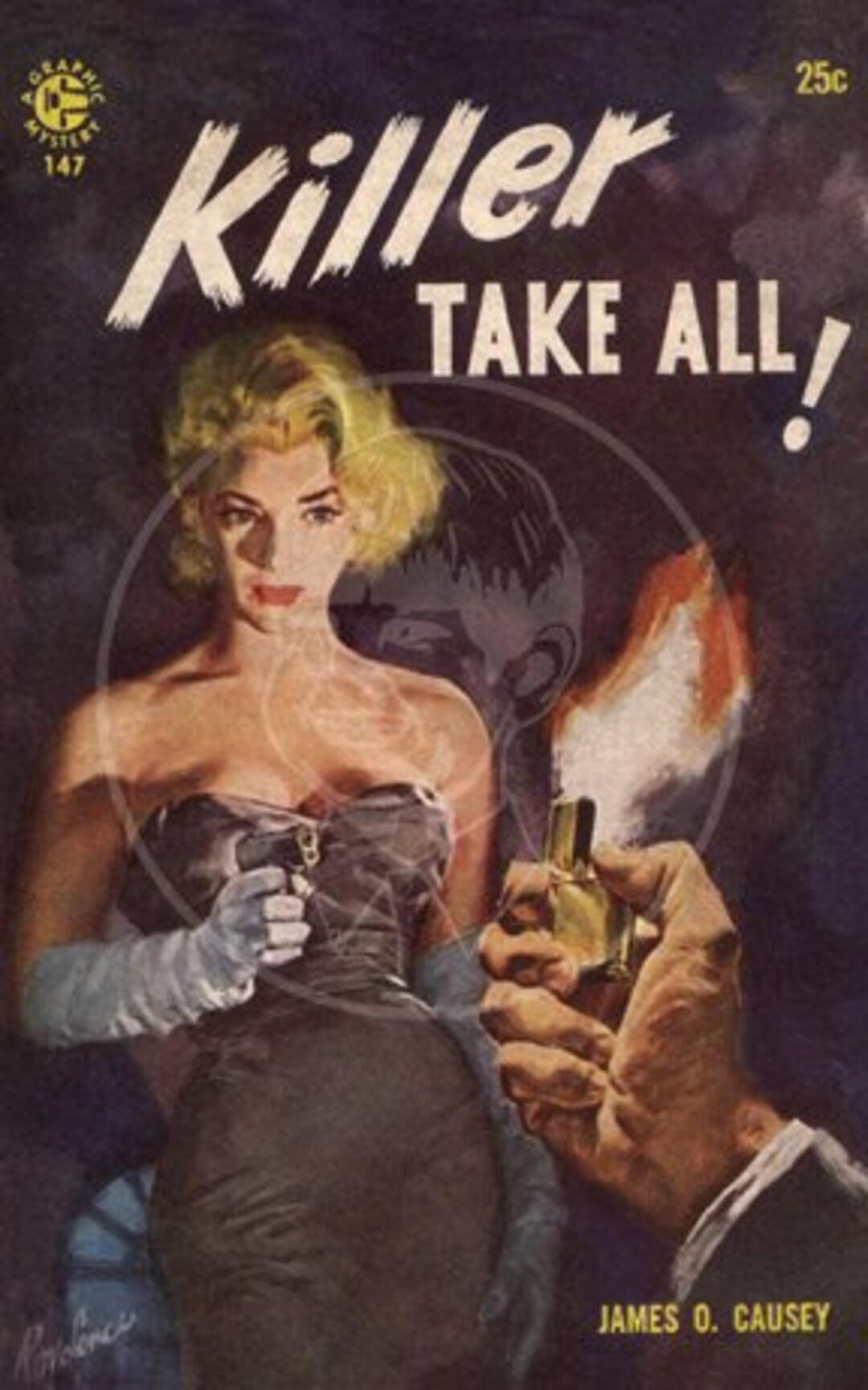 Killer Take All 10x16 Giclée Canvas Print Of A Vintage Pulp Etsy