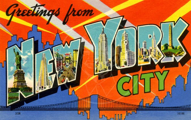 Greetings from New York City Style 1 10x16 Giclée Canvas | Etsy