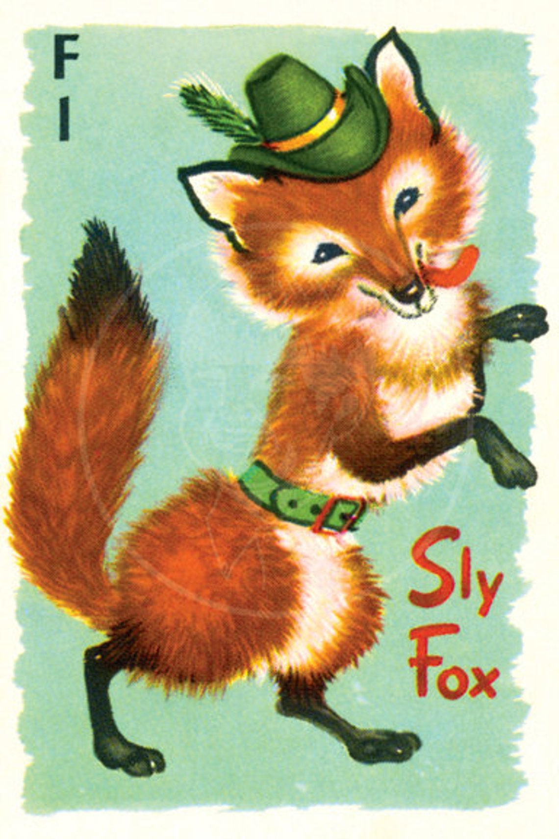 Sly Fox 10x15 Giclée Canvas Print of a Vintage Old Maid - Etsy