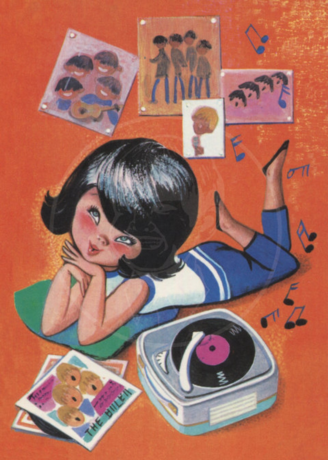 Groovy Art (037) - 10x14 Giclée Canvas Print of a Vintage Postcard - Etsy