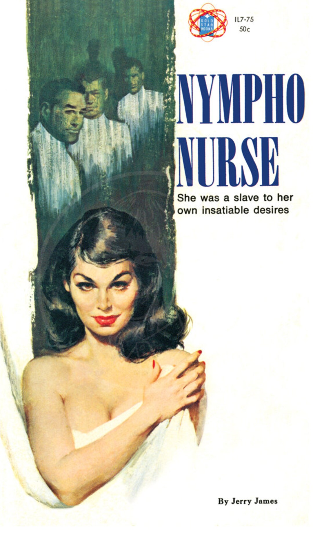Nympho Nurse 10x17 Giclée Canvas Print Of A Vintage Pulp Paperback