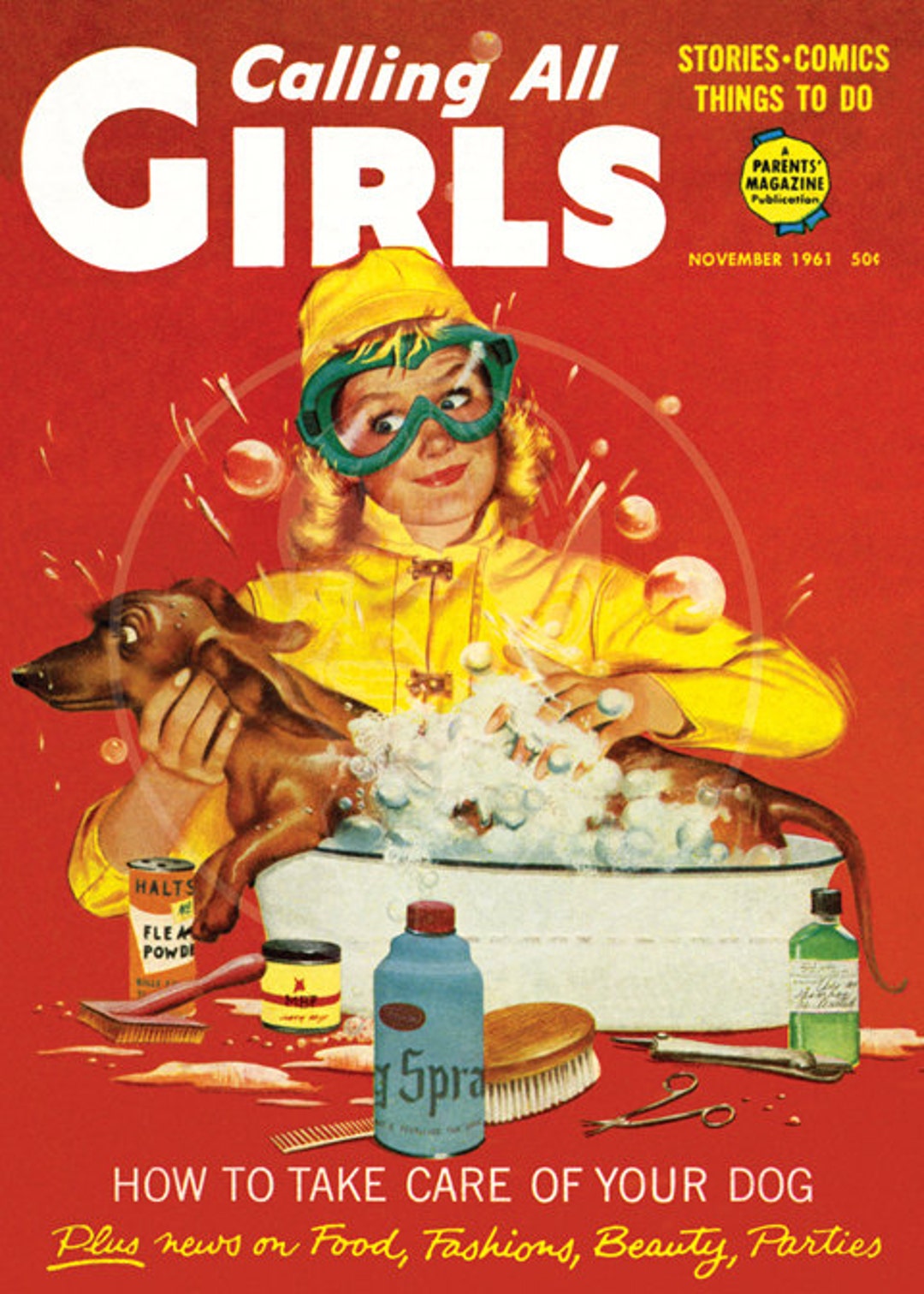 Calling All Girls (nov 1961) - 10x14 Giclée Canvas Print of Vintage ...