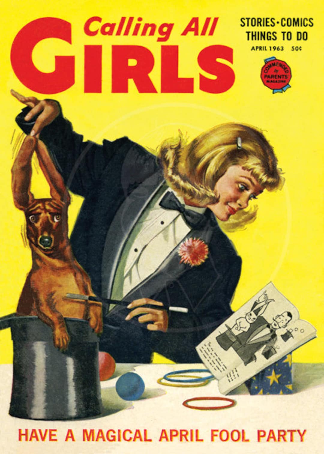 Calling All Girls (apr 1963) - 10x14 Giclée Canvas Print of Vintage ...