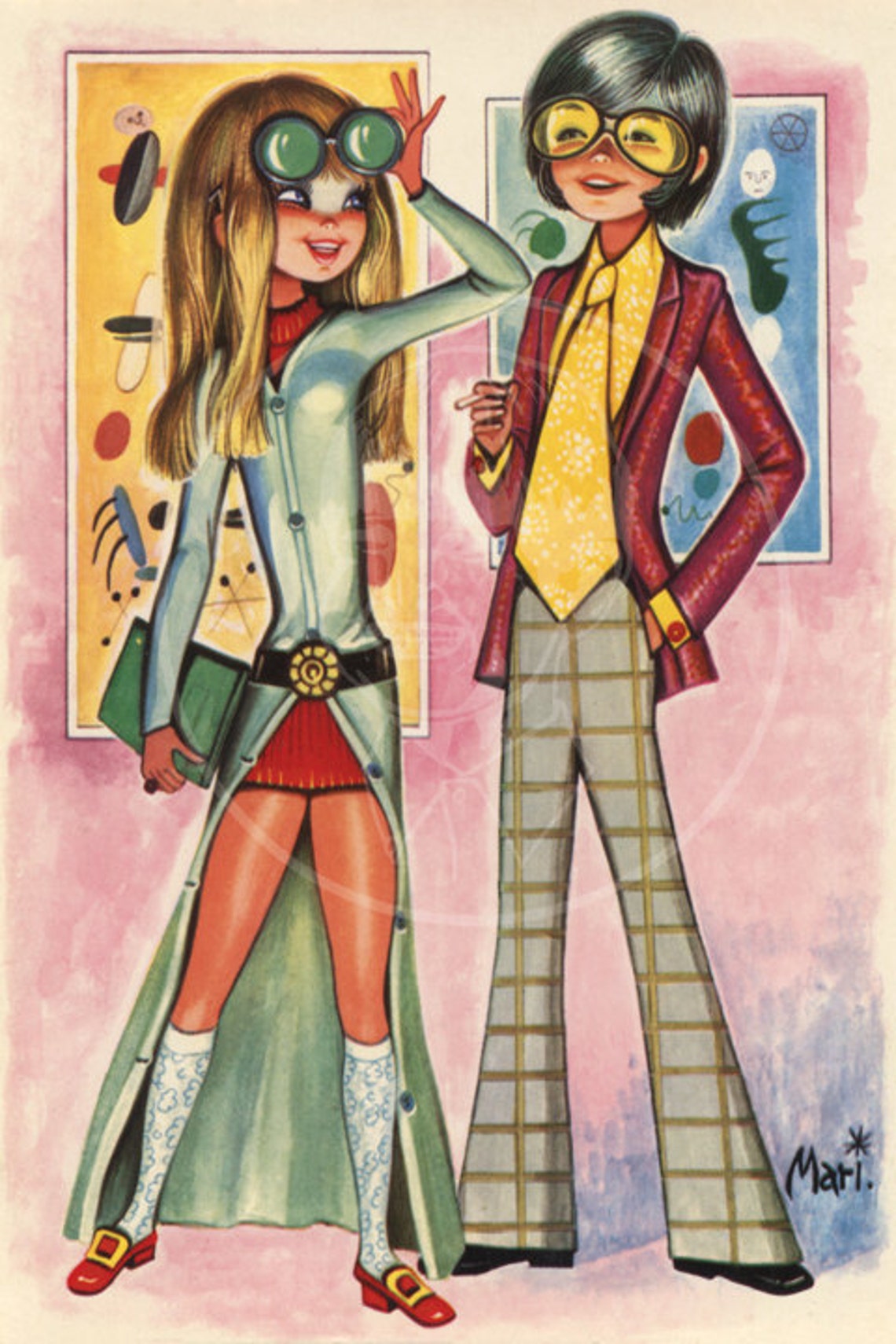 Groovy Art 010 10x15 Giclée Canvas Print of a Vintage - Etsy