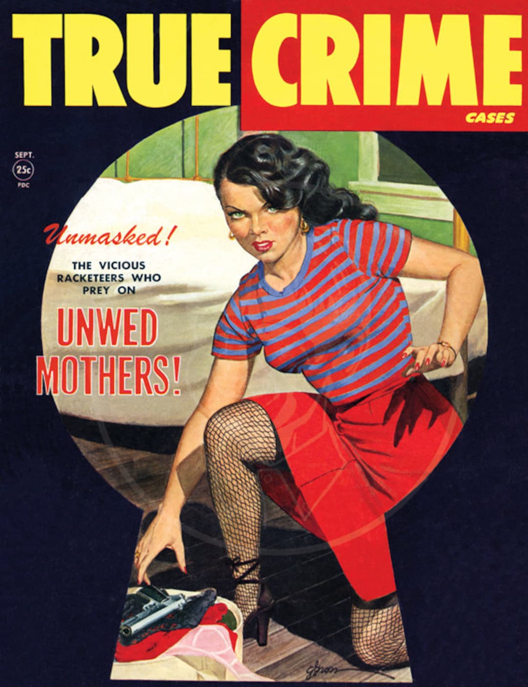 True Crime (sep 50) - 10x13 Giclée Canvas Print of a Vintage Pulp ...