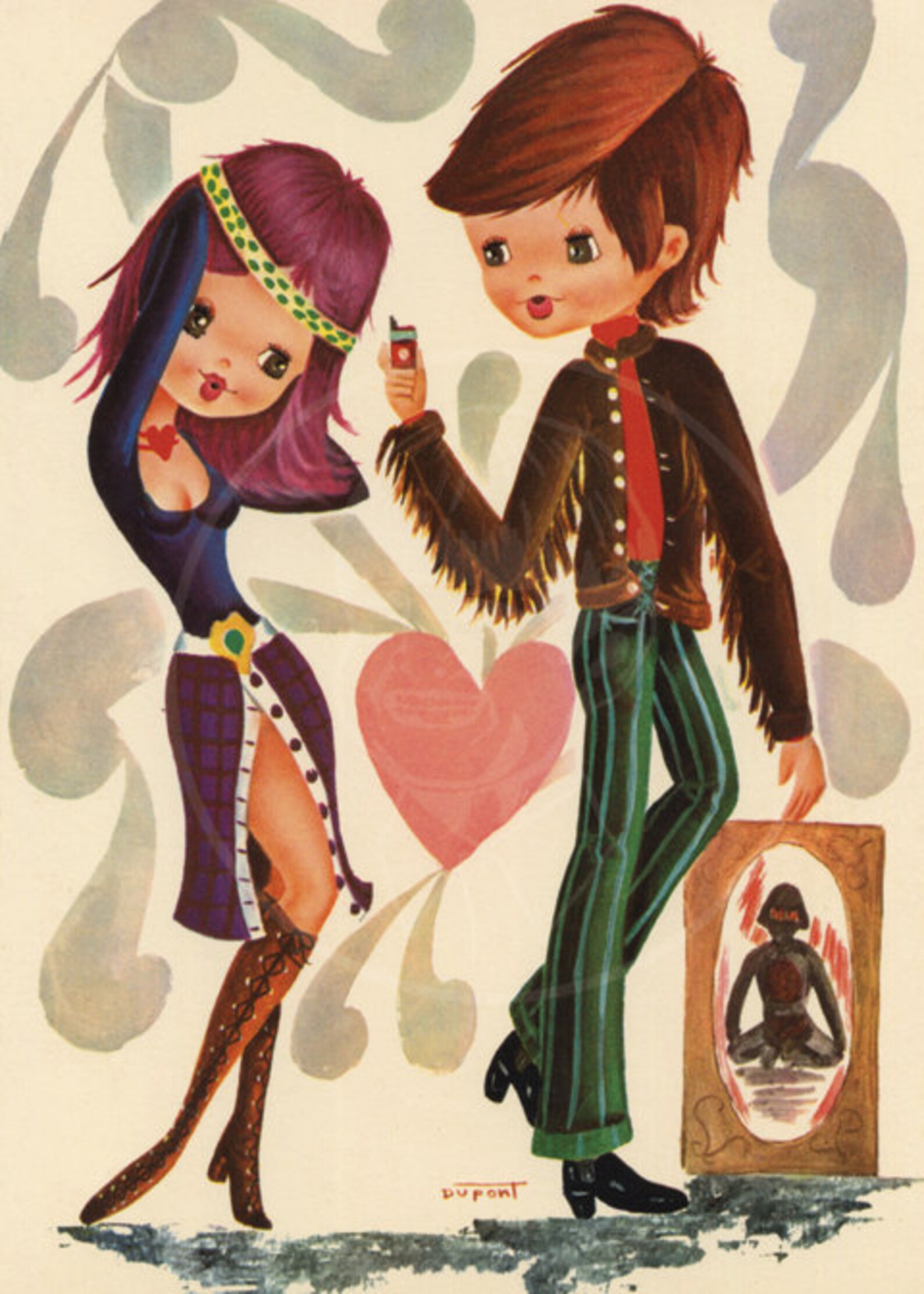 Groovy Art 023 10x14 Giclée Canvas Print of a Vintage - Etsy