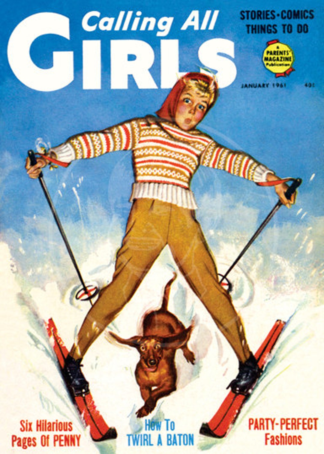 Calling All Girls (jan 1961) - 10x14 Giclée Canvas Print of Vintage ...