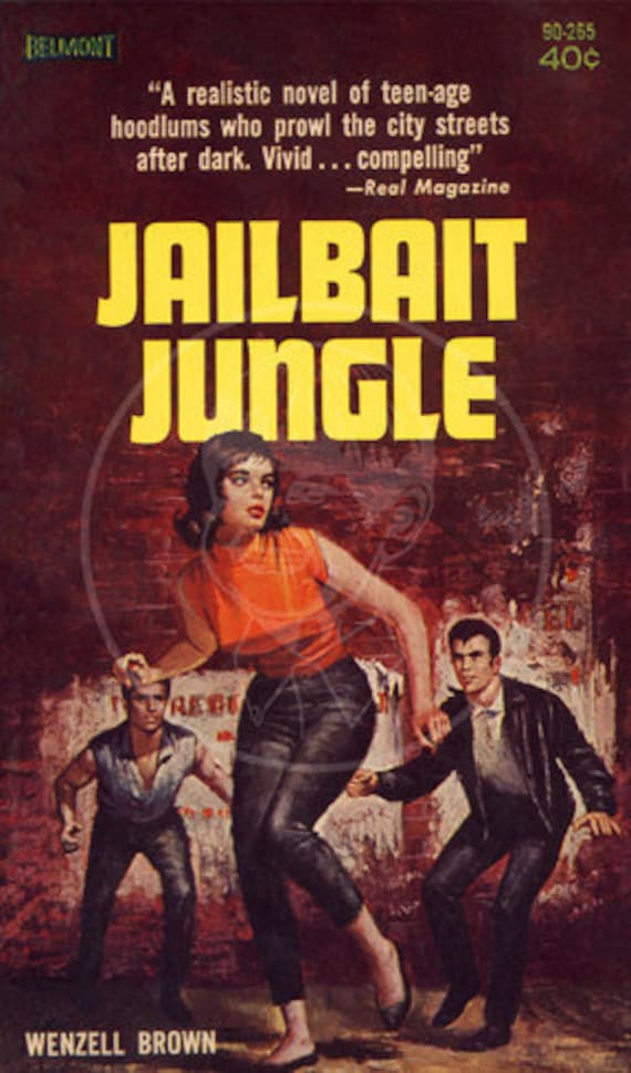 Jailbait Jungle 10x17 Giclée Canvas Print of a Vintage Pulp | Etsy