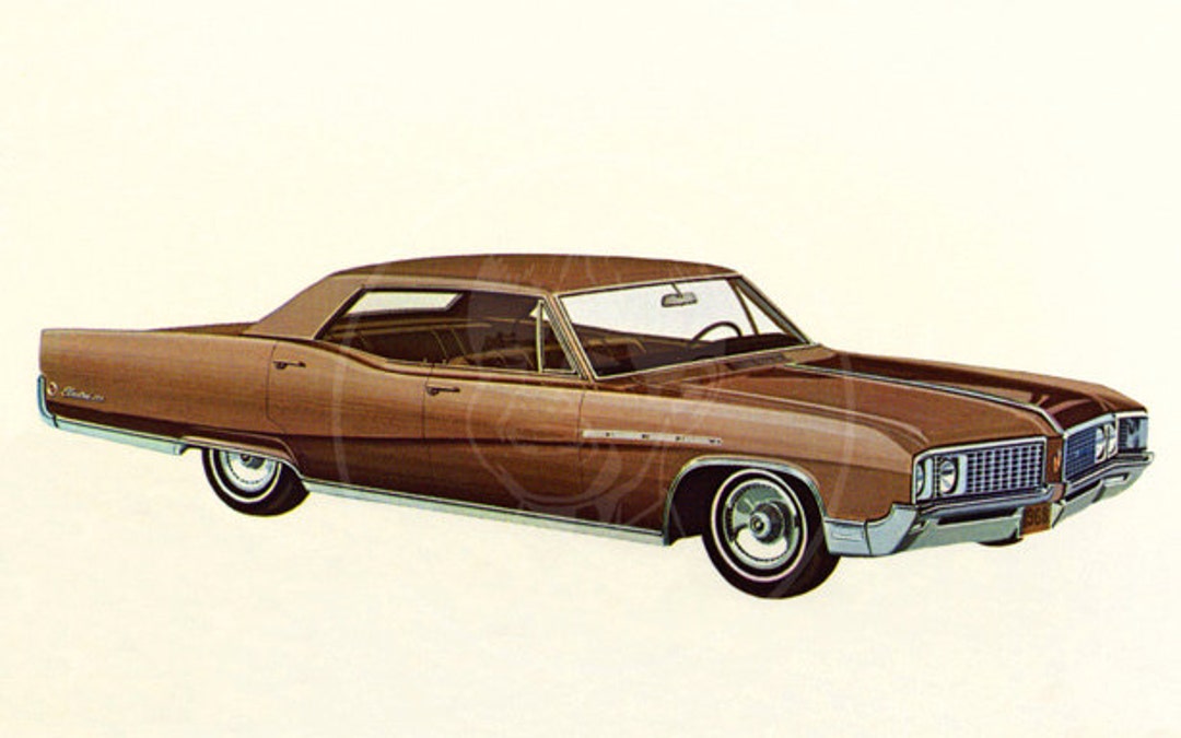 1968 Buick Electra 225 4 Door Hardtop 10x17 Giclee Canvas Print of Vintage Advertising Postcard Etsy