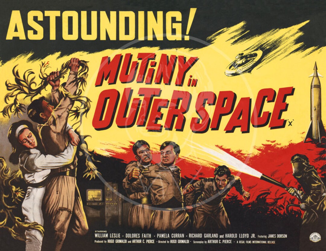 Mutiny in Outer Space 10x13 Giclée Canvas Print of Vintage Movie Poster - Etsy
