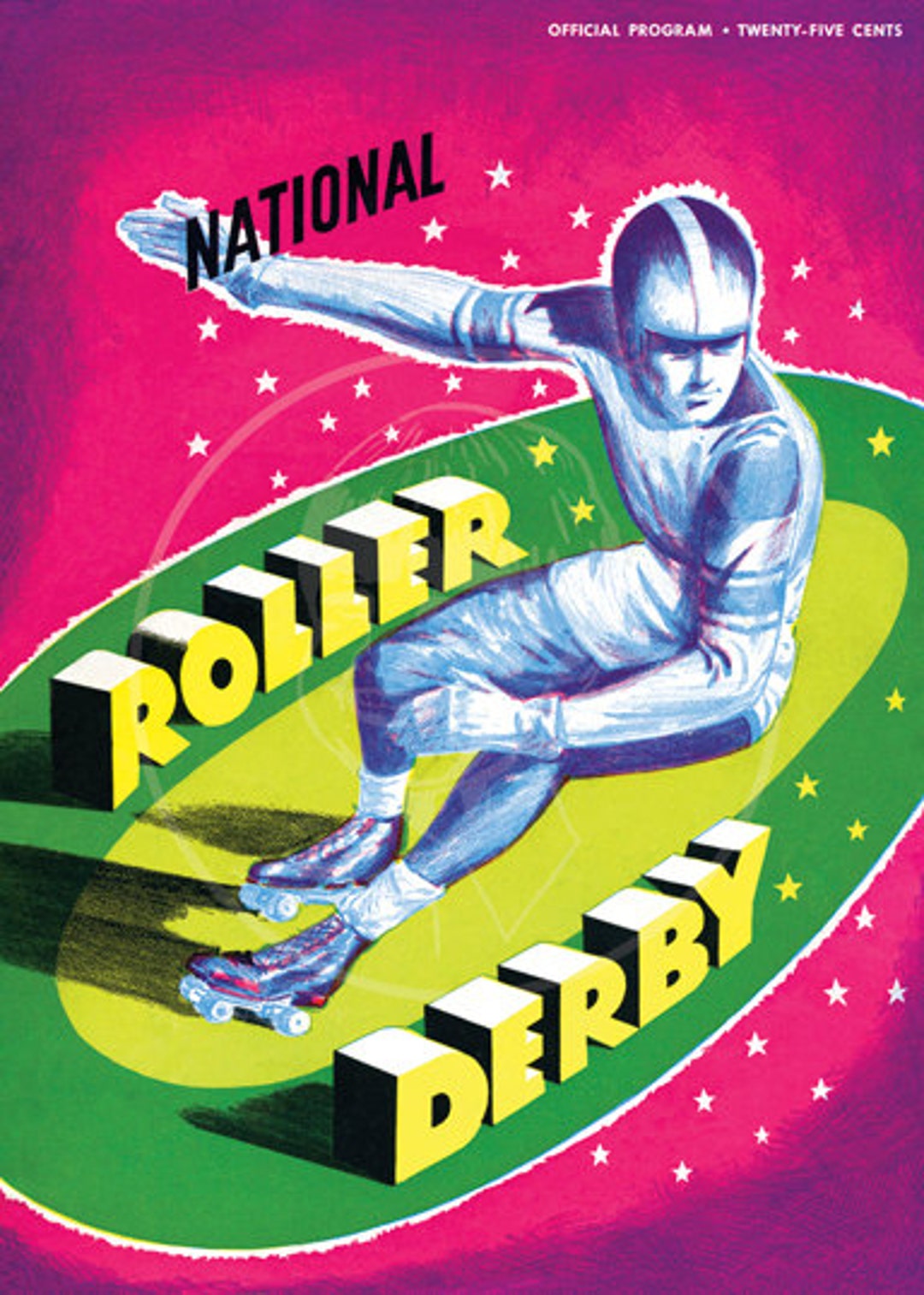 National Roller Derby Program 1954 - 10x14 Giclée Canvas Print - Etsy