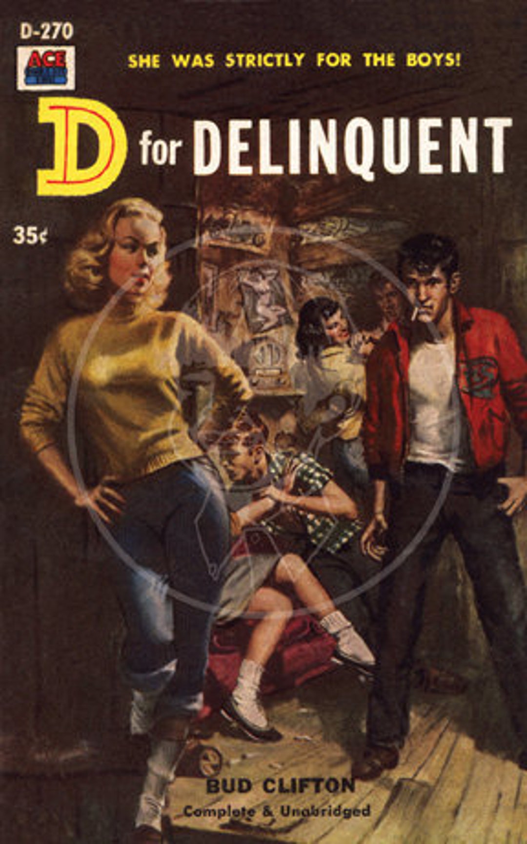 D For Delinquent 10x16 Giclée Canvas Print Of A Vintage Pulp Etsy